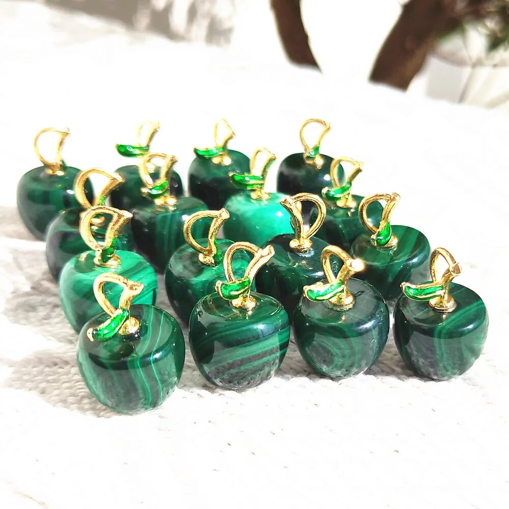 Кулон из малахита и кварца, 15PCS