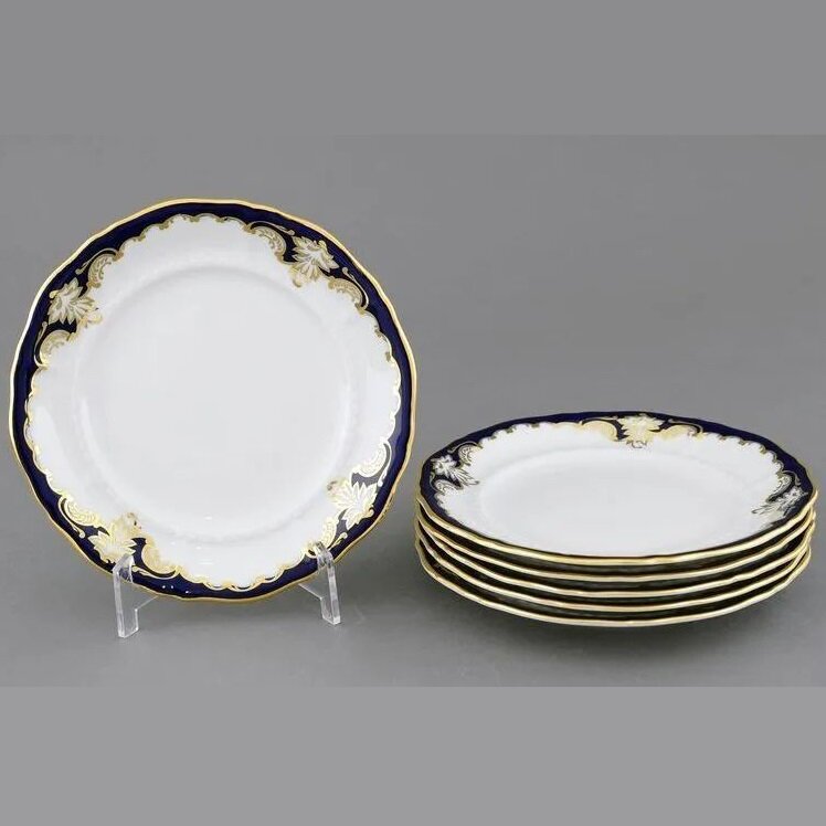 Набор из 6 десертных тарелок Leander Sonata Kobaltový Ornament 07160317-1357