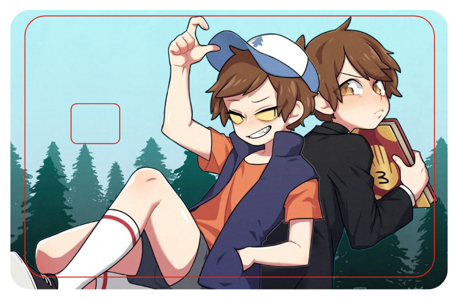 Наклейка на банковскую карту, стикер на карту, Дипер и Бил