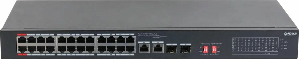 Dahua DH-S3226-24ET-240 24-портовый неуправляемый коммутатор с РоЕ