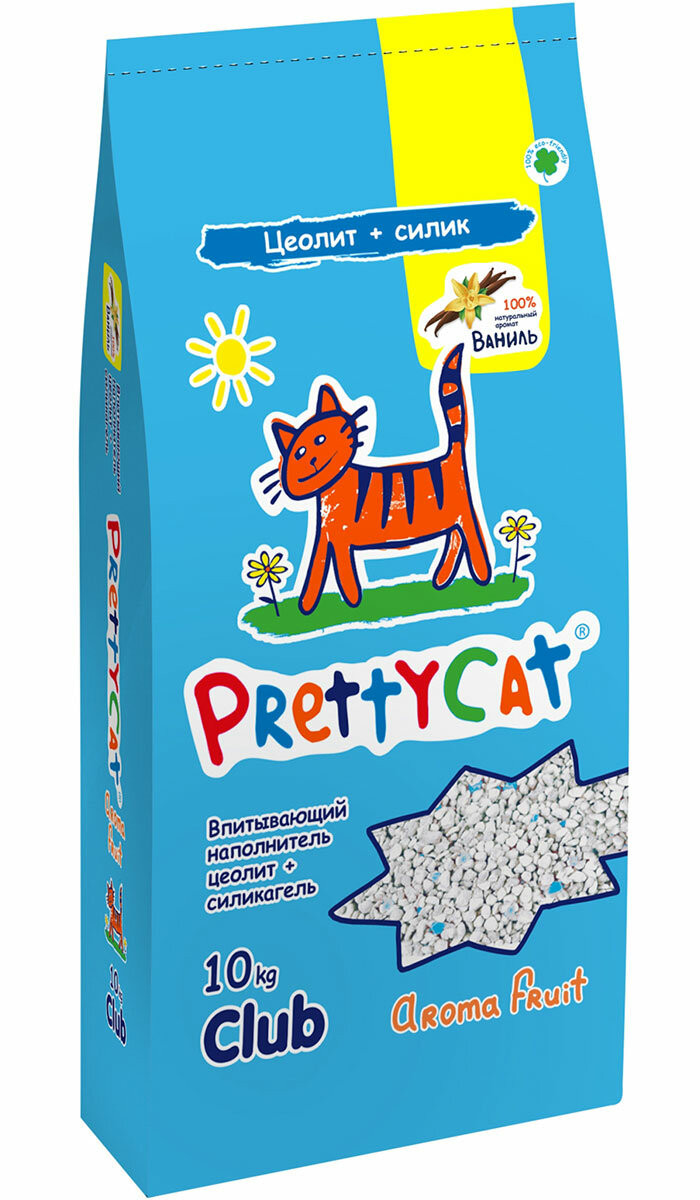 PRETTY CAT AROMA FRUIT наполнитель впитывающий для туалета кошек с део-кристаллами (10 кг)