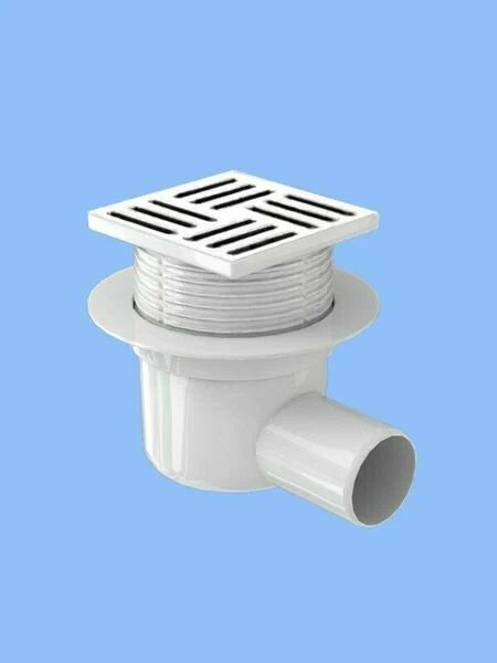 TA5610 Трап АНИ Пласт ф50 косой, решетка пластик 15 х15, регулируемый