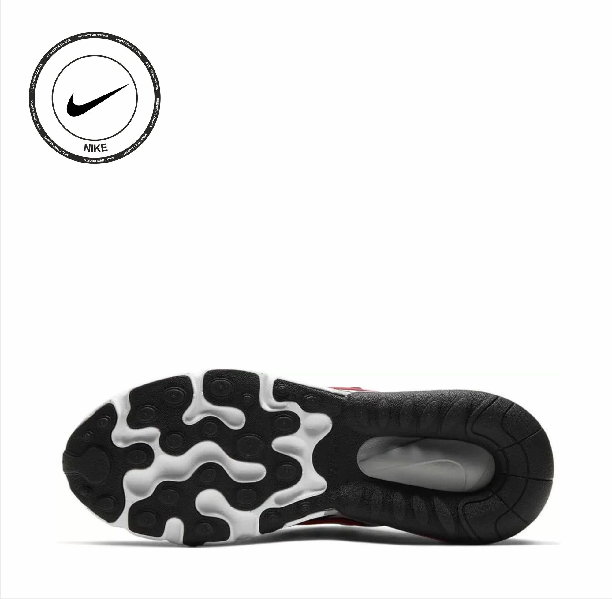 Кроссовки NIKE, размер 5.5Y US, серый/красный — фото 1