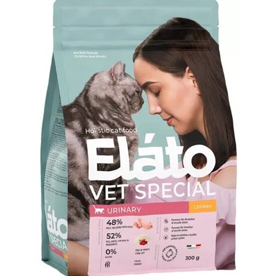 Корм сухой Elato Holistic Vet Special Urinary для кошек с курицей, 300 г