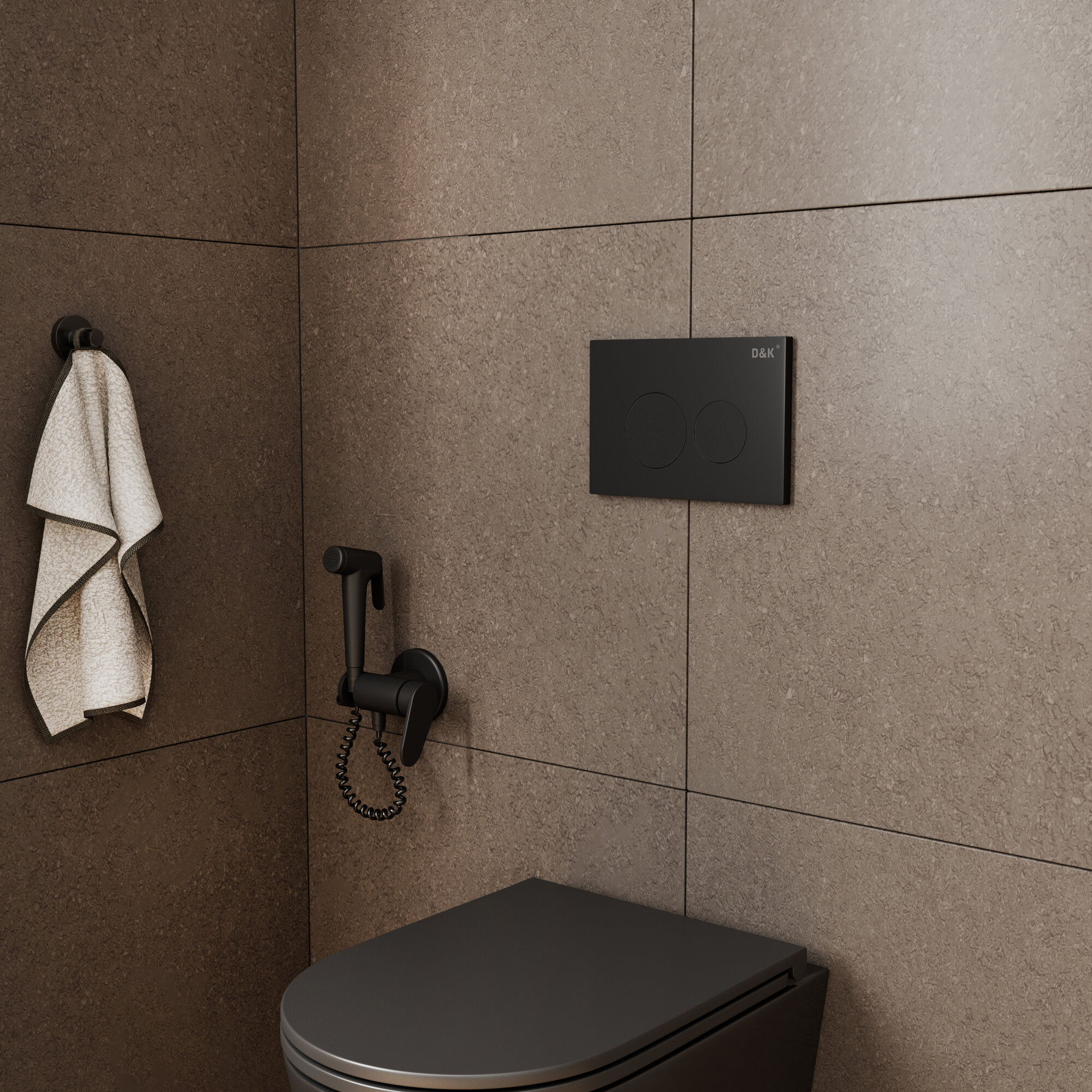 Клавиша смыва черная DQ Bayern DB1529025, подвесная, механический режим слива, для инсталляции DI8050127