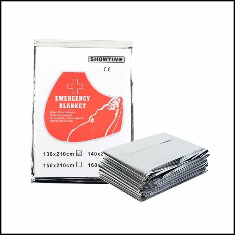 Термоодеяло спасательное изотермическое/ покрывало для защиты от холода походное туристическое термическая фольга 130*210