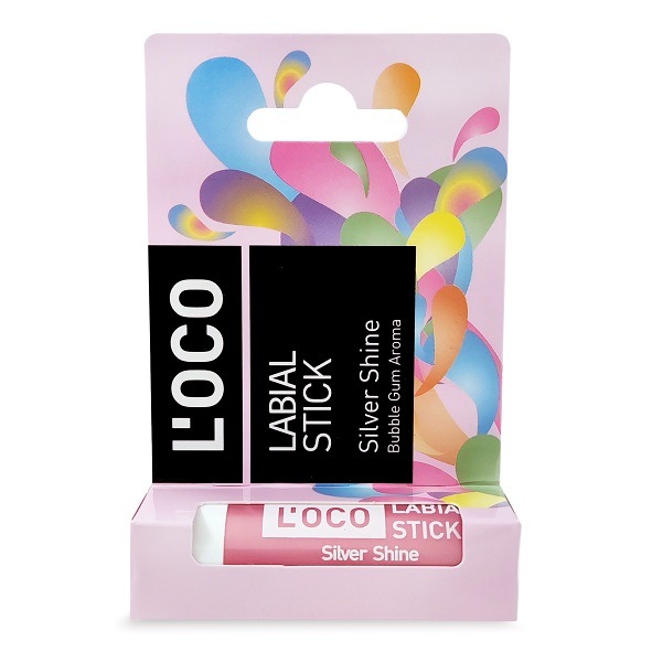 Набор из 3 штук L’oco бальзам для губ labal stick серебристый блеск 4.4 гр