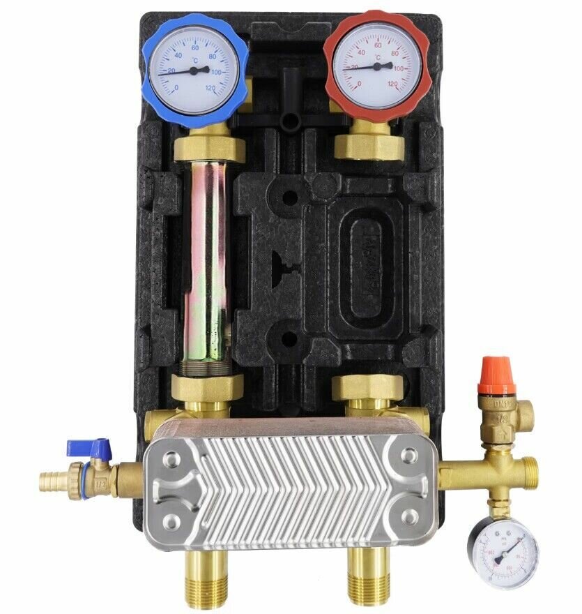 Насосная группа ROMMER с теплообменником 34 пластин (без насоса в теплоизоляции) RDG-1038-342501