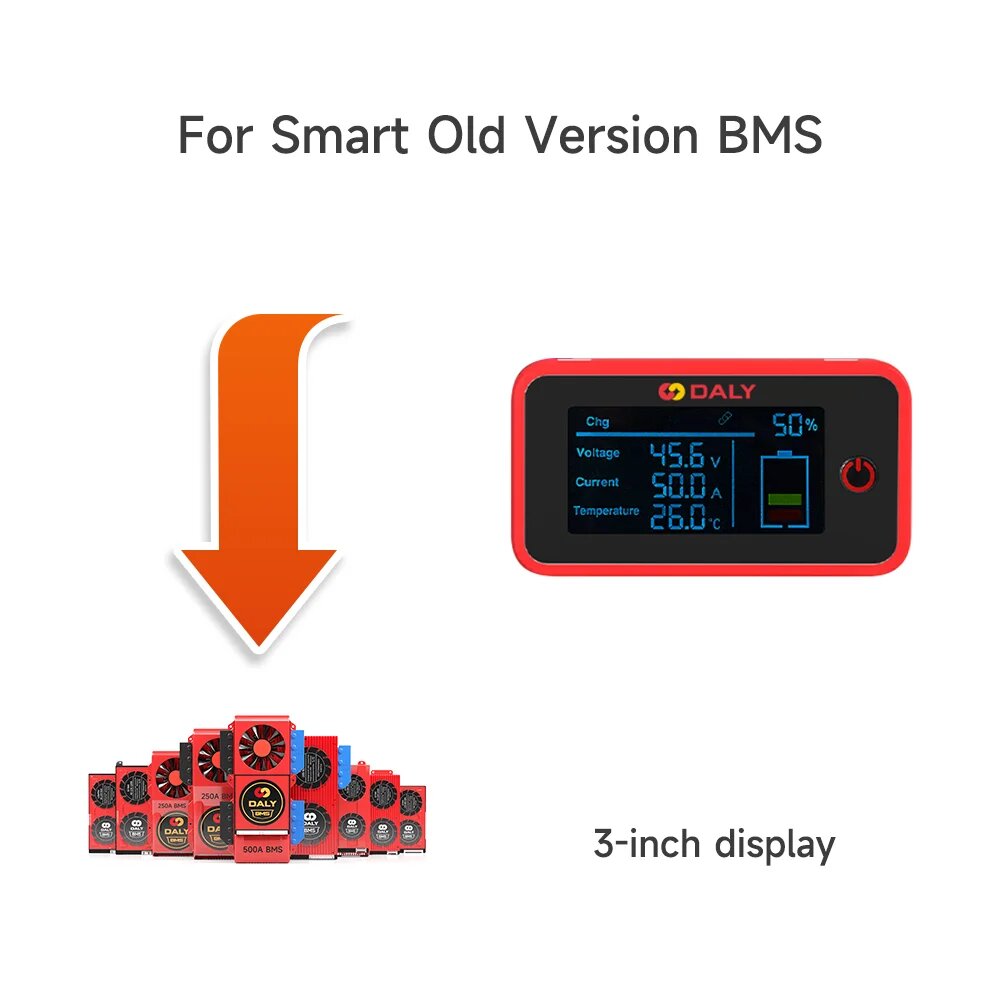Daly BMS Accessary Плата дисплея питания USB R485 Кабель USB USB UART Кабель Bluetooth Smart BMS 3 inch Screen UART