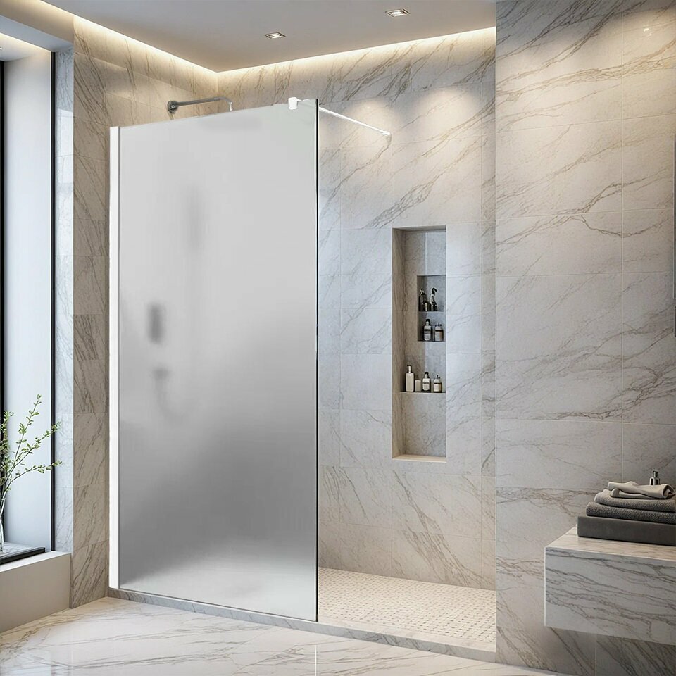 Душевое ограждение Parly T100F (100х190) , профиль белый , стекло матовое