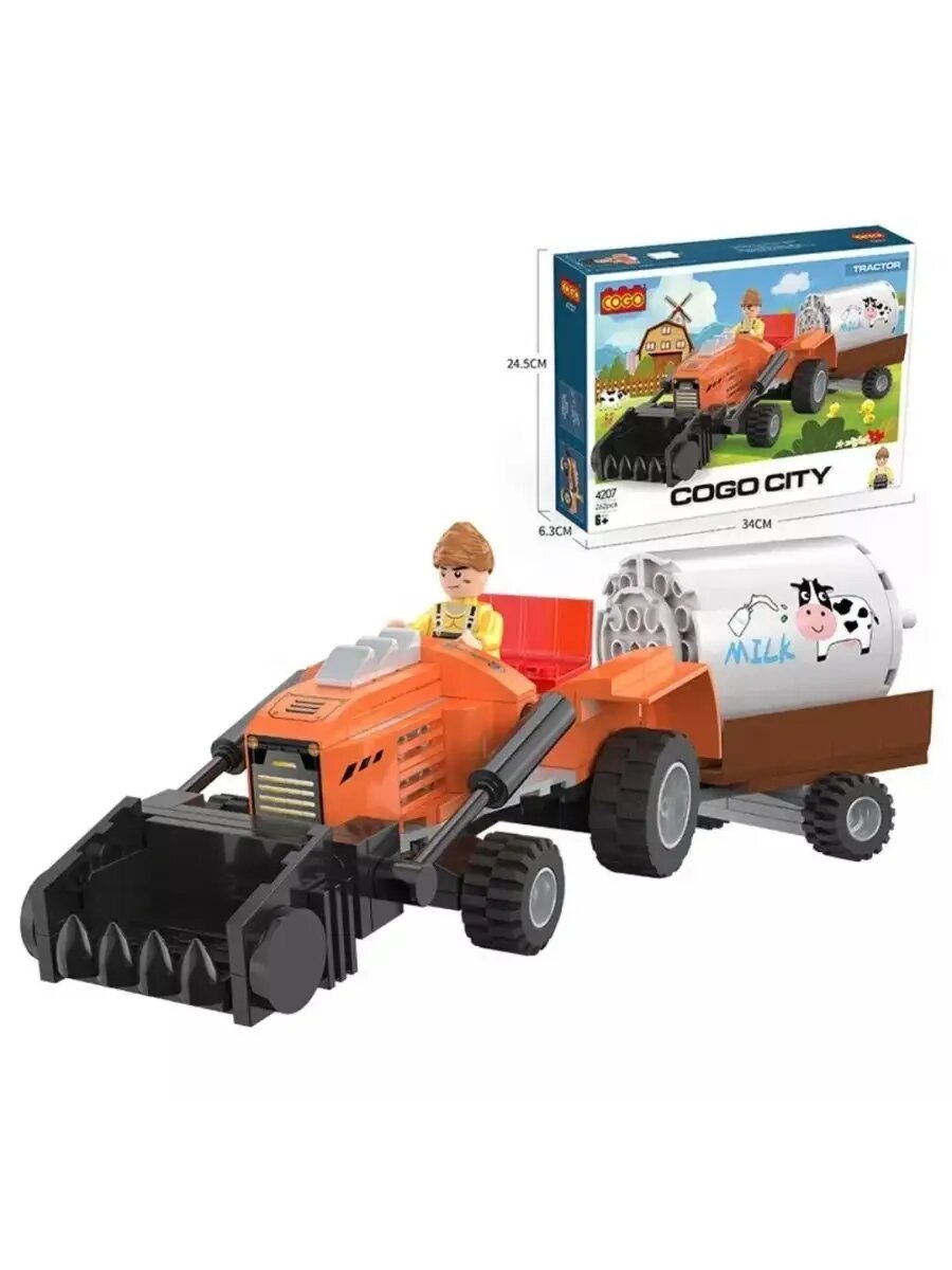 Конструктор набор Cities Сити Трактор с прицепом аналог LEGO
