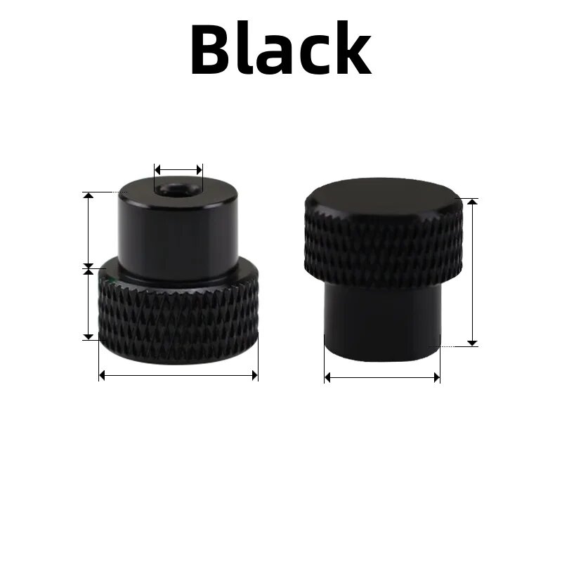 Гайки с накатанной головкой из алюминиевого сплава M2 M2.5 M3 M4 M5 M6 M8 M10 M4xD12xH12, Black