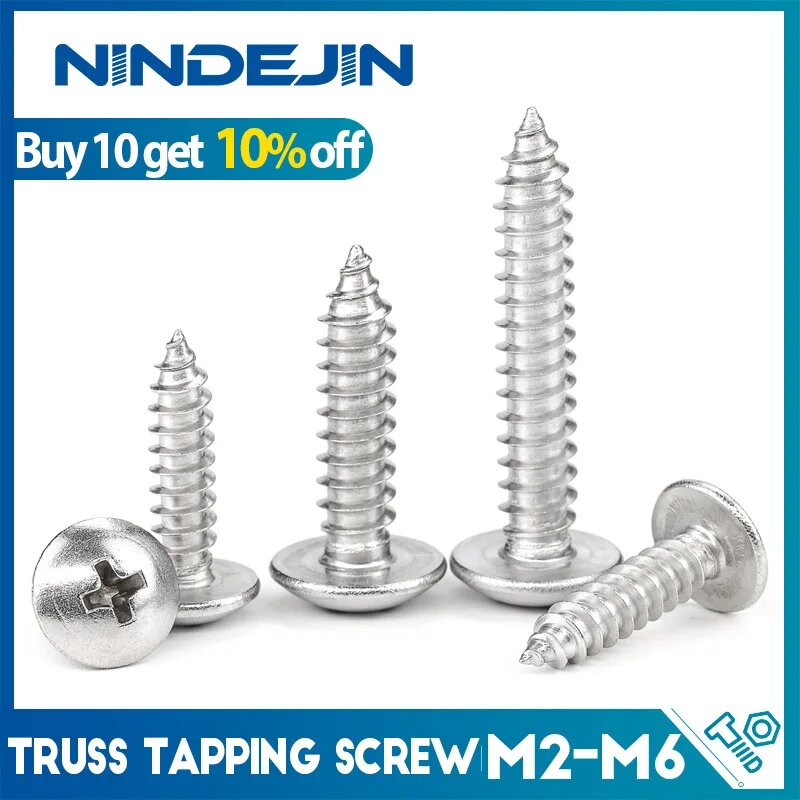 Саморезы NINDEJIN из нержавеющей стали M3-M6, 12 мм