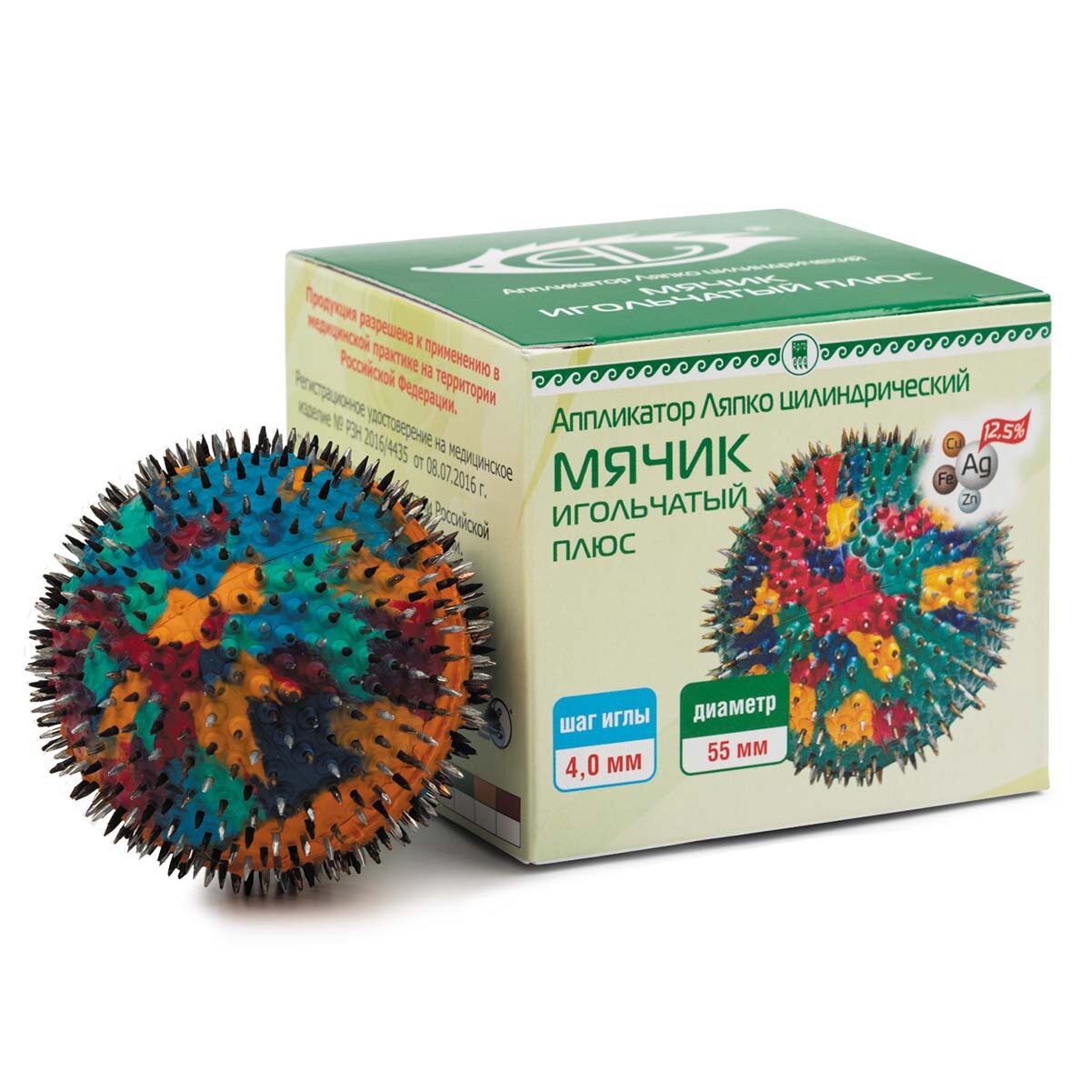 Аппликатор Ляпко Мячик игольчатый плюс (шаг игл 4,0)