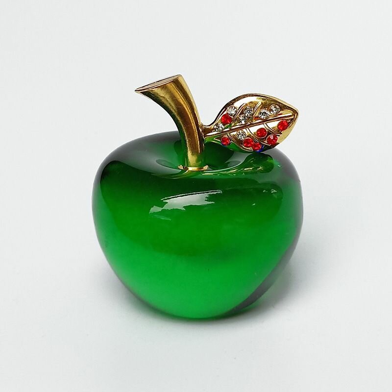 Хрустальное яблоко изысканный подарок на праздник, символ любви, здоровья и благополучия, украшение интерьера в стиле минимализм