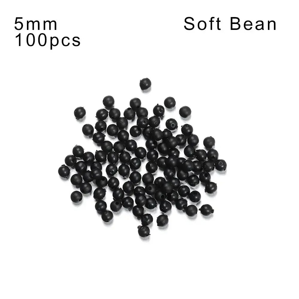 Черные рыболовные бусины Soft Bean-5mm 100 шт.
