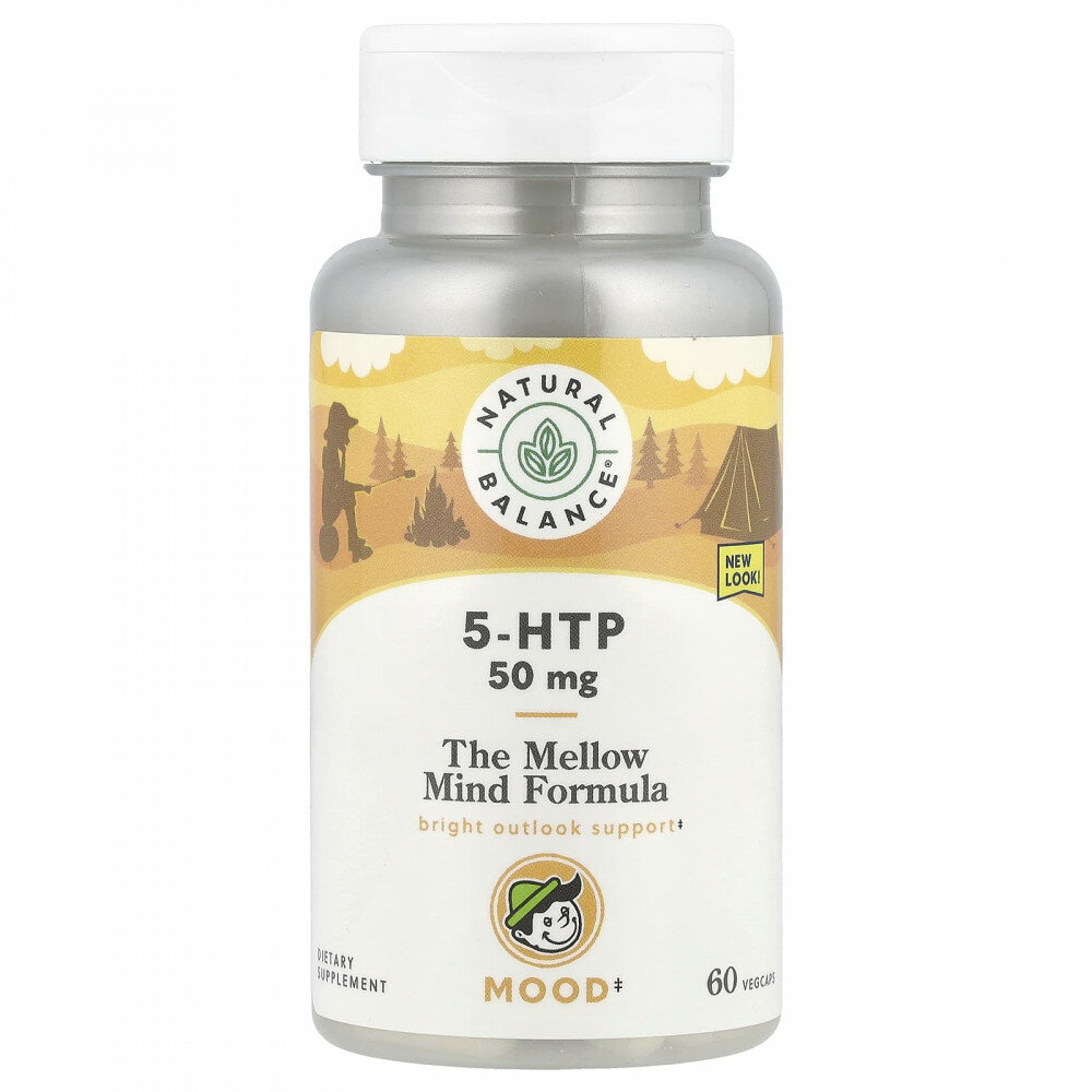 Natural Balance, 5-HTP, 50 мг, 60 вегетарианских капсул