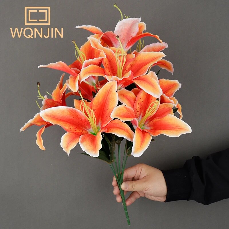 Искусственные белые лилии WQNJIN Оранжевый, orange