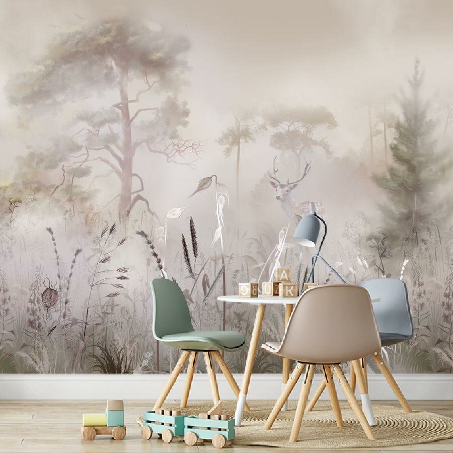 Фотообои Поле в тумане 13-478-M-Песок 270 x 300 см (ВхШ) Метровые, флизелиновые, влагостойкие обои MasterFresok