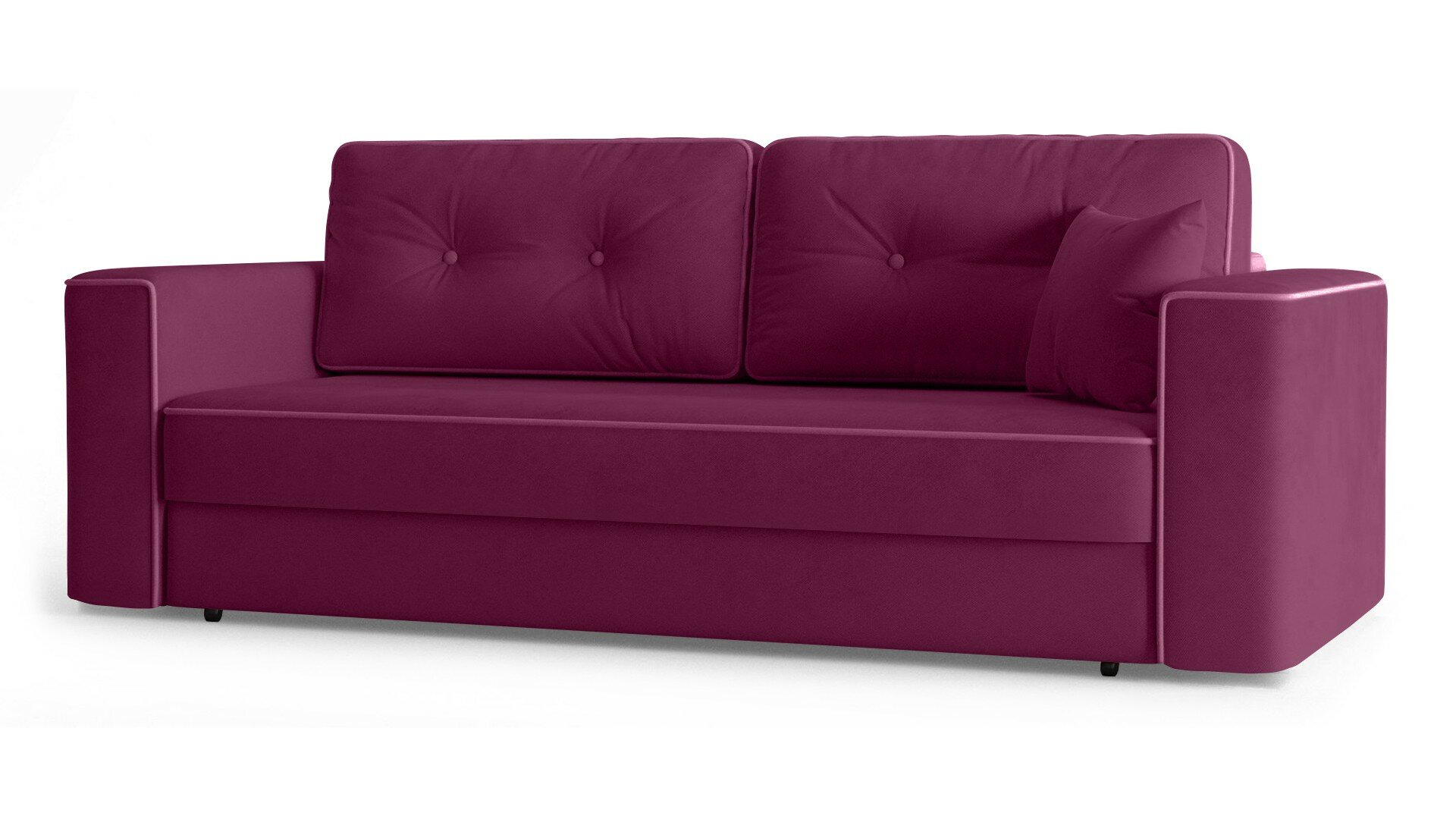 Диван Принстон Лайт Vivaldi 35 NEW 240x94x80 см, фиолетовый Велюр, еврокнижка Фиеста