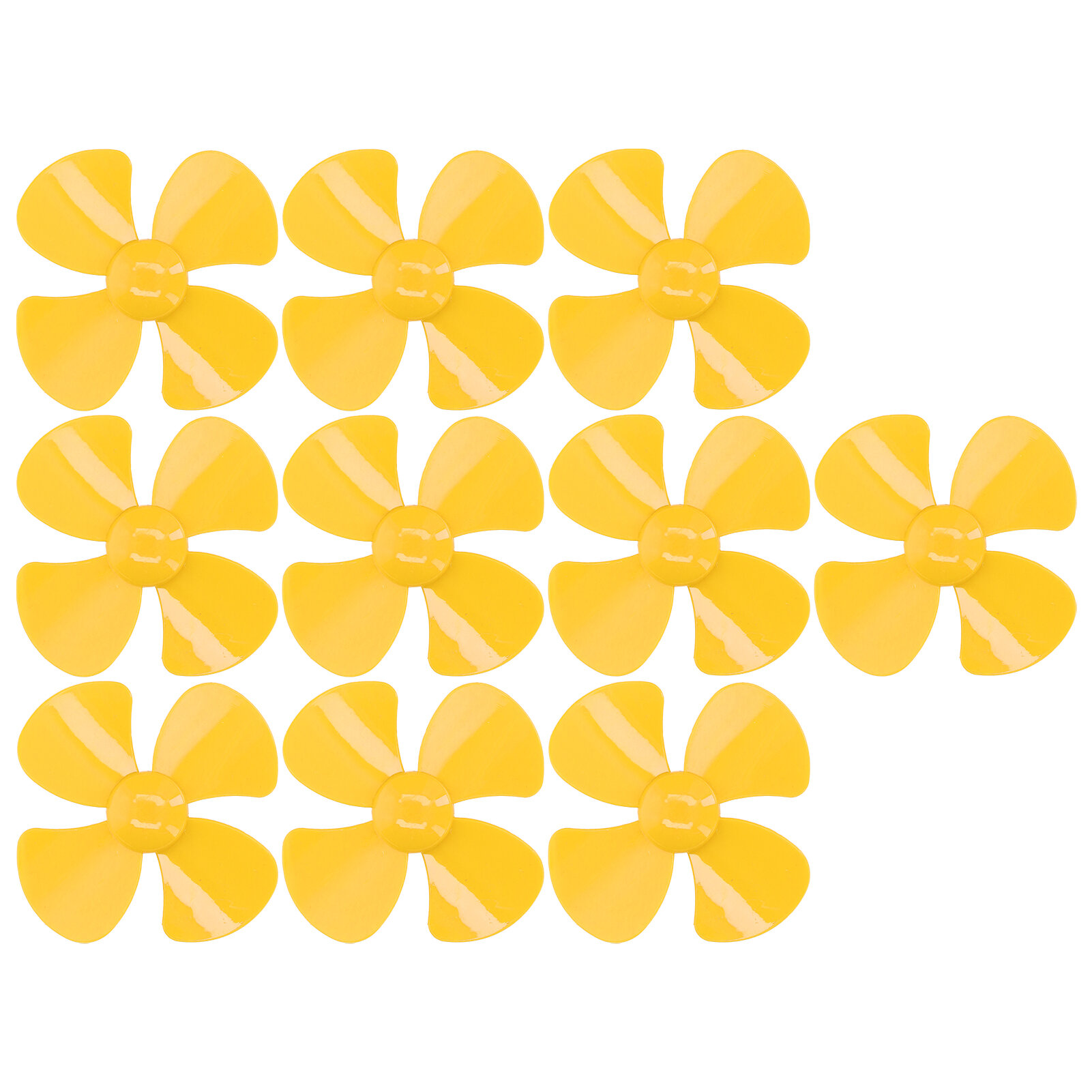 10 шт пропеллеров 4 лопатки 40мм диаметр 2мм отверстие ABS материал желтый для DIY игрушек автомобилей радиоуправления