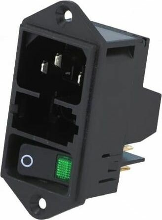 Разъем SCHURTER DD11.0124.1111 Разъем питания AC гнездо "папа" 10А 250В AC IEC 60320 1шт