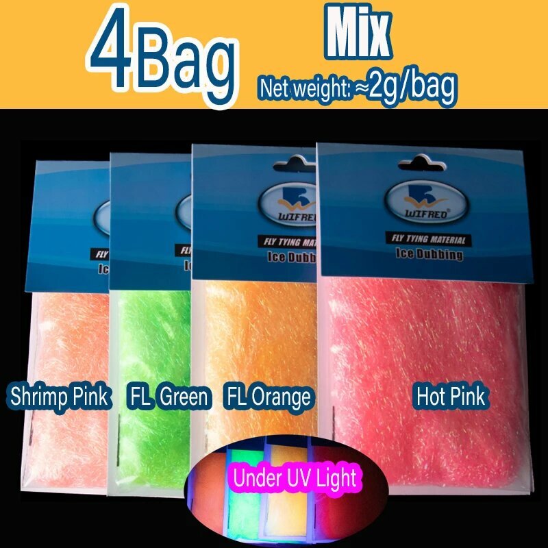 WIFREO ледяной эффект муха, 4шт Mix, 2г