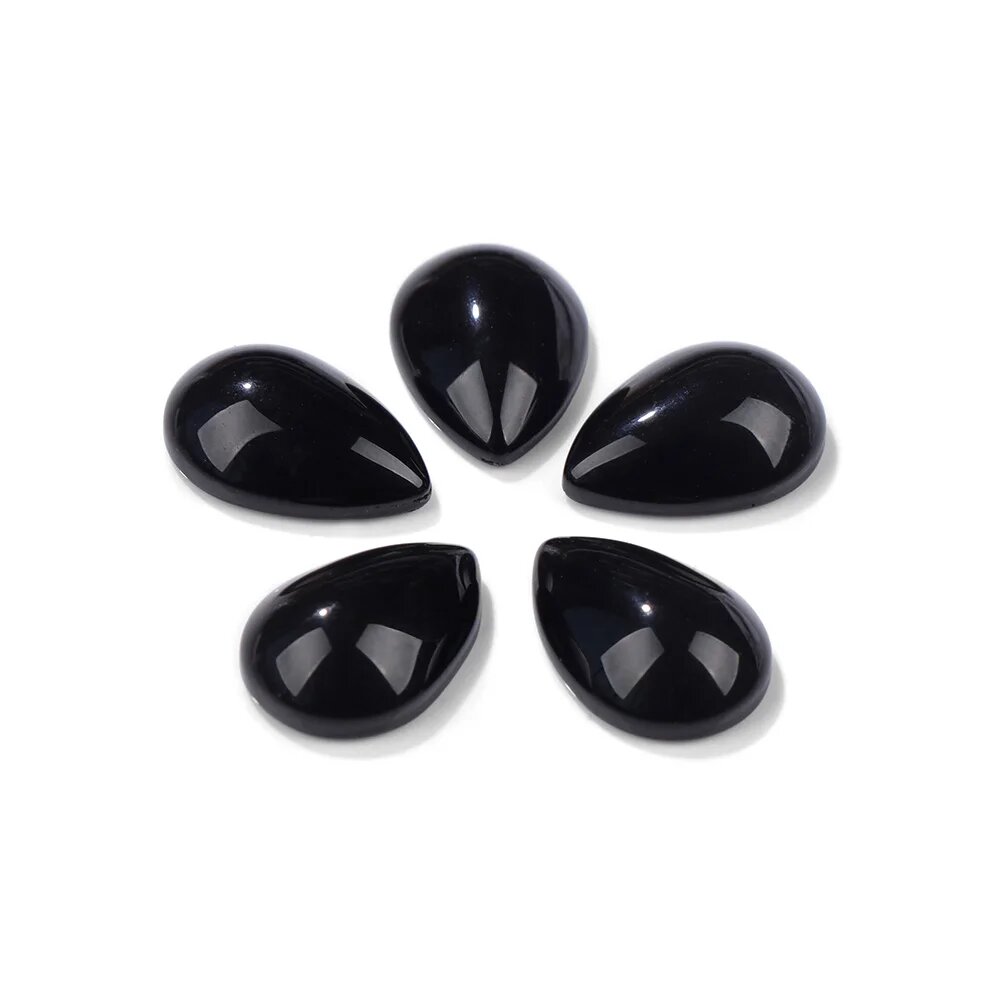 Кабошоны из природного камня 10 шт. Черный, 2. Black Agate