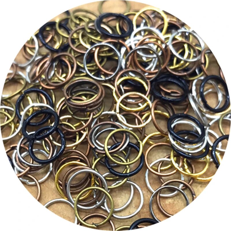 Металлические открытые кольца для ювелирных изделий MYDEMBMSSYGYI 10mm 100pcs, Mix Colors