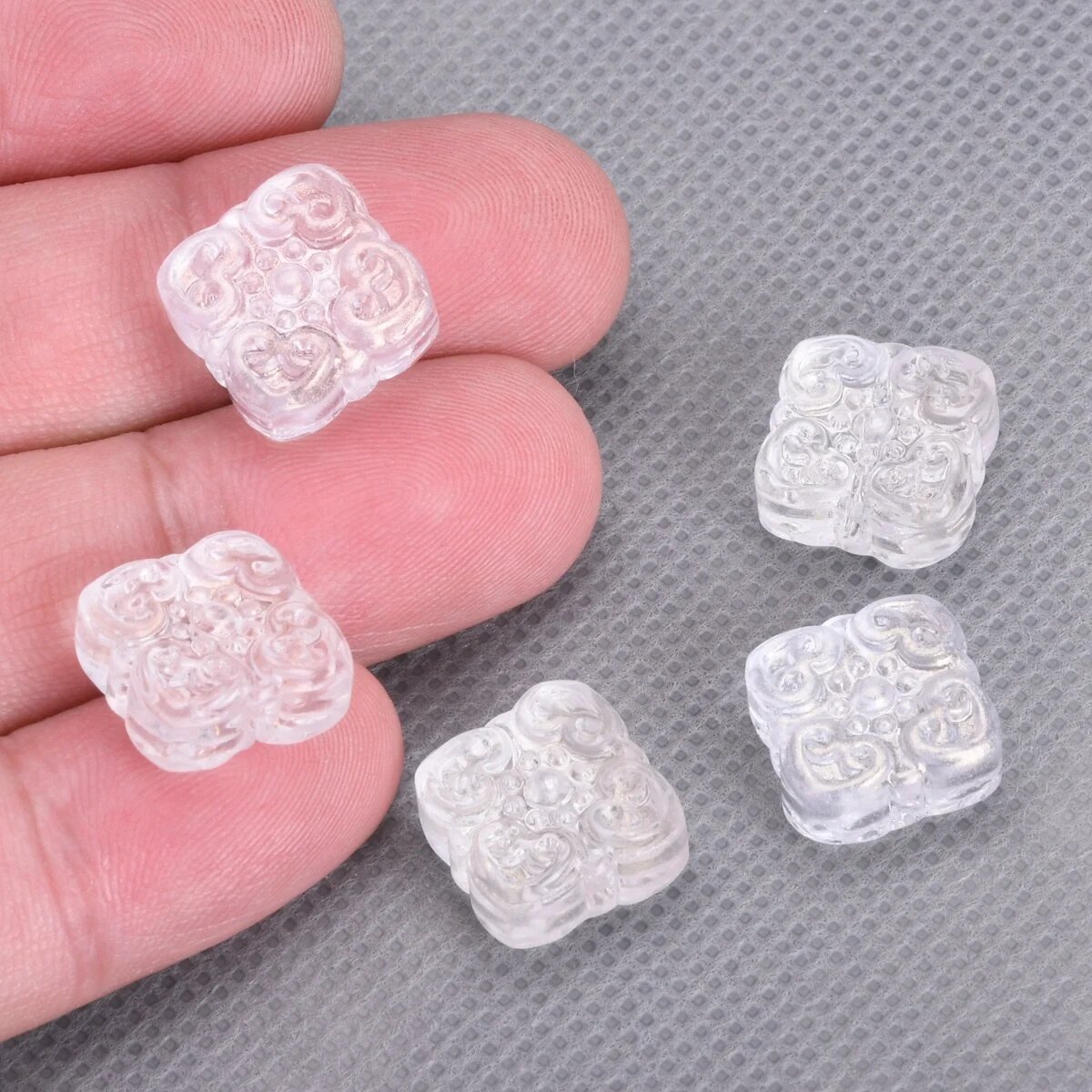 Стеклянные бусины Siancolary 10 шт, квадратные, 14 мм, ручная работа Белый, White