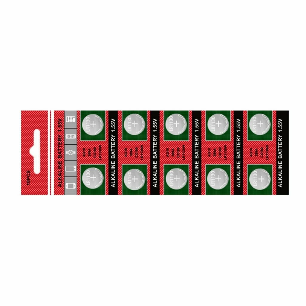 10 шт, кнопочная батарейка, батарейка для часов AG10 LR1130 с дистанционным управлением