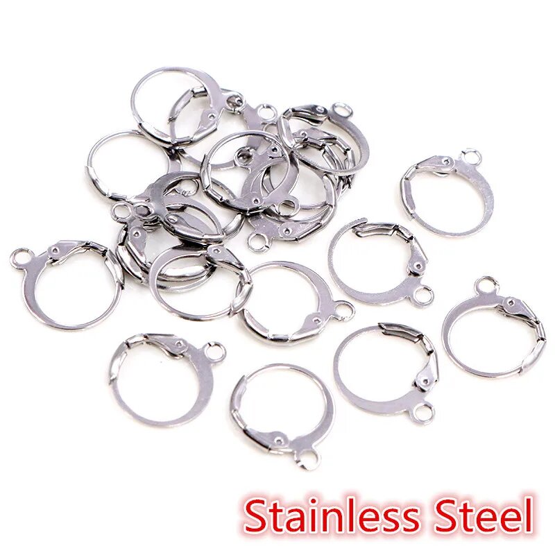 Золотые застежки для сережек Wadsfred Серебряный, Stainless Steel