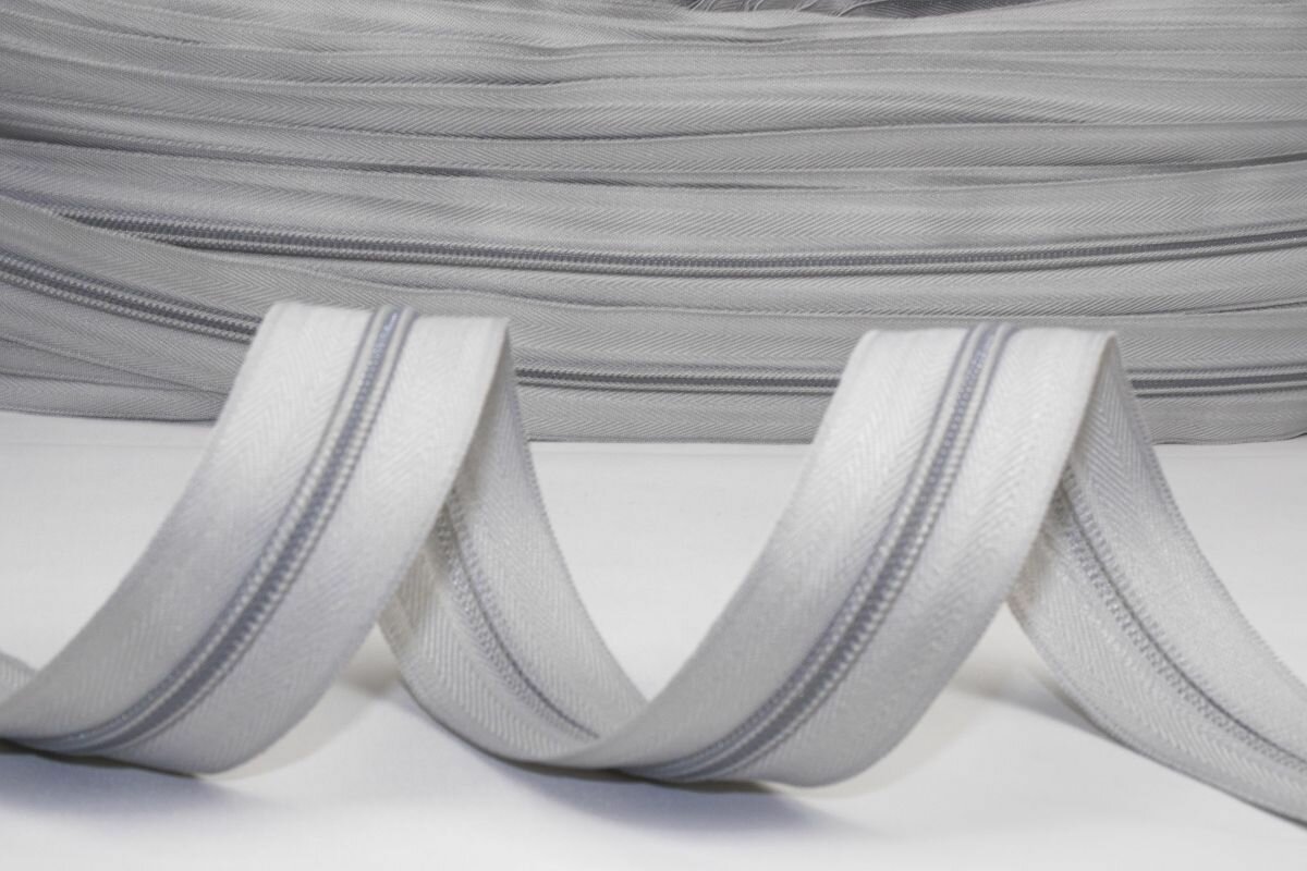 Молния рулонная серая 10 метров/5 собачек