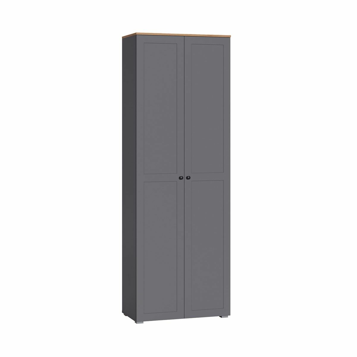 Шкаф ARNIKA Остин, ЛДСП, 2 двери, графит, 80 см x 41,8 см x 229,6 см