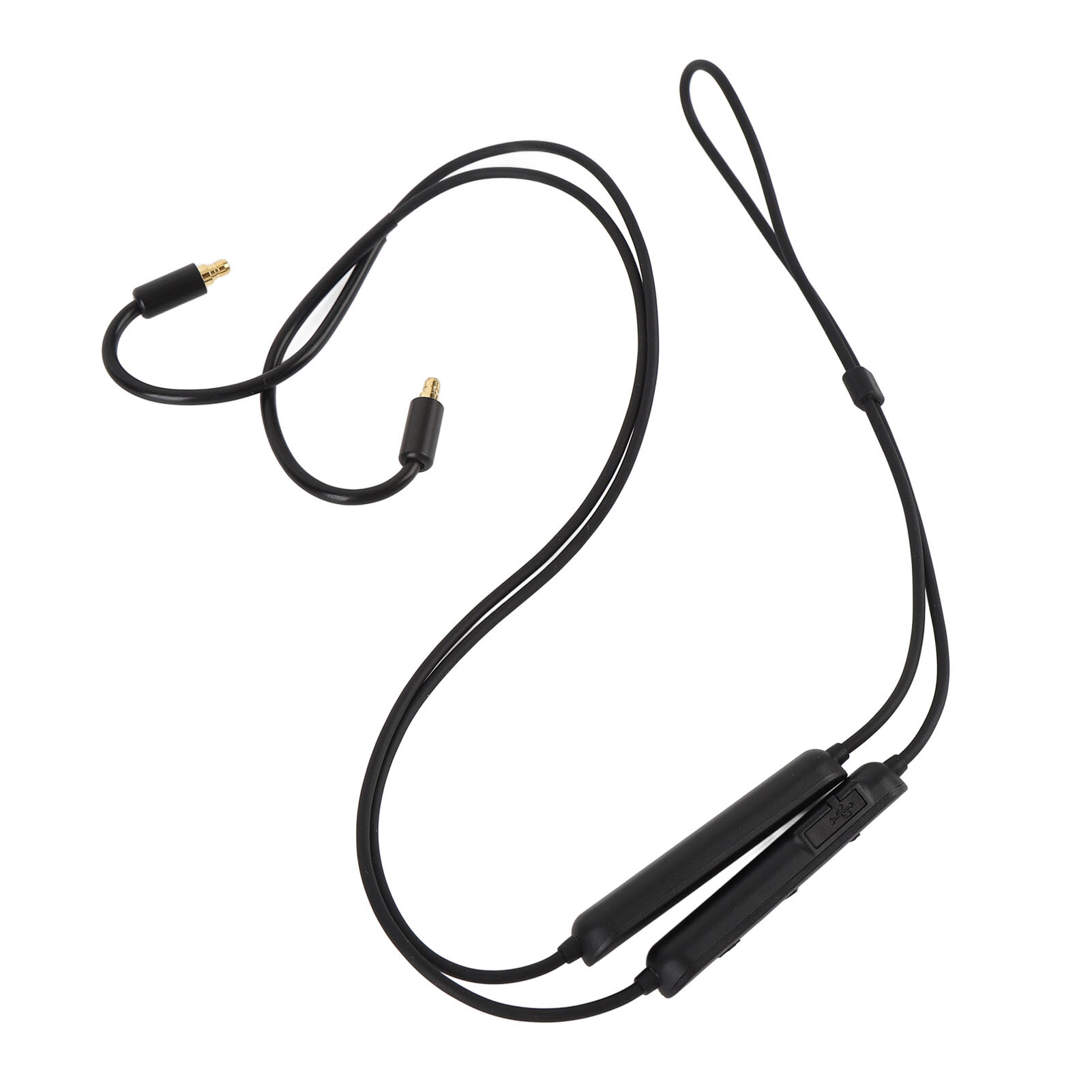 Bluetooth Wireless Adapter Cable для наушников IE100 Pro IE400 Pro IE500 Pro, с микрофоном и контроллером, замена кабеля, заряжаемый, BT 5.0, передача до 10м, батарея 100mAh, время работы 8ч, время зарядки 2ч, материал TPE OFC, черный цвет, 1 шт в