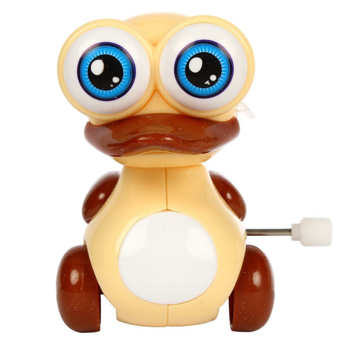 Заводная игрушка утка 9х7 см, желтая, с движущейся головой и хвостом