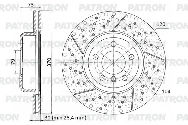 Диск тормозной пер. BMW 3/4-series (F30/F31/F32/F33/F34/F36) 12- M-pack (+ перф)