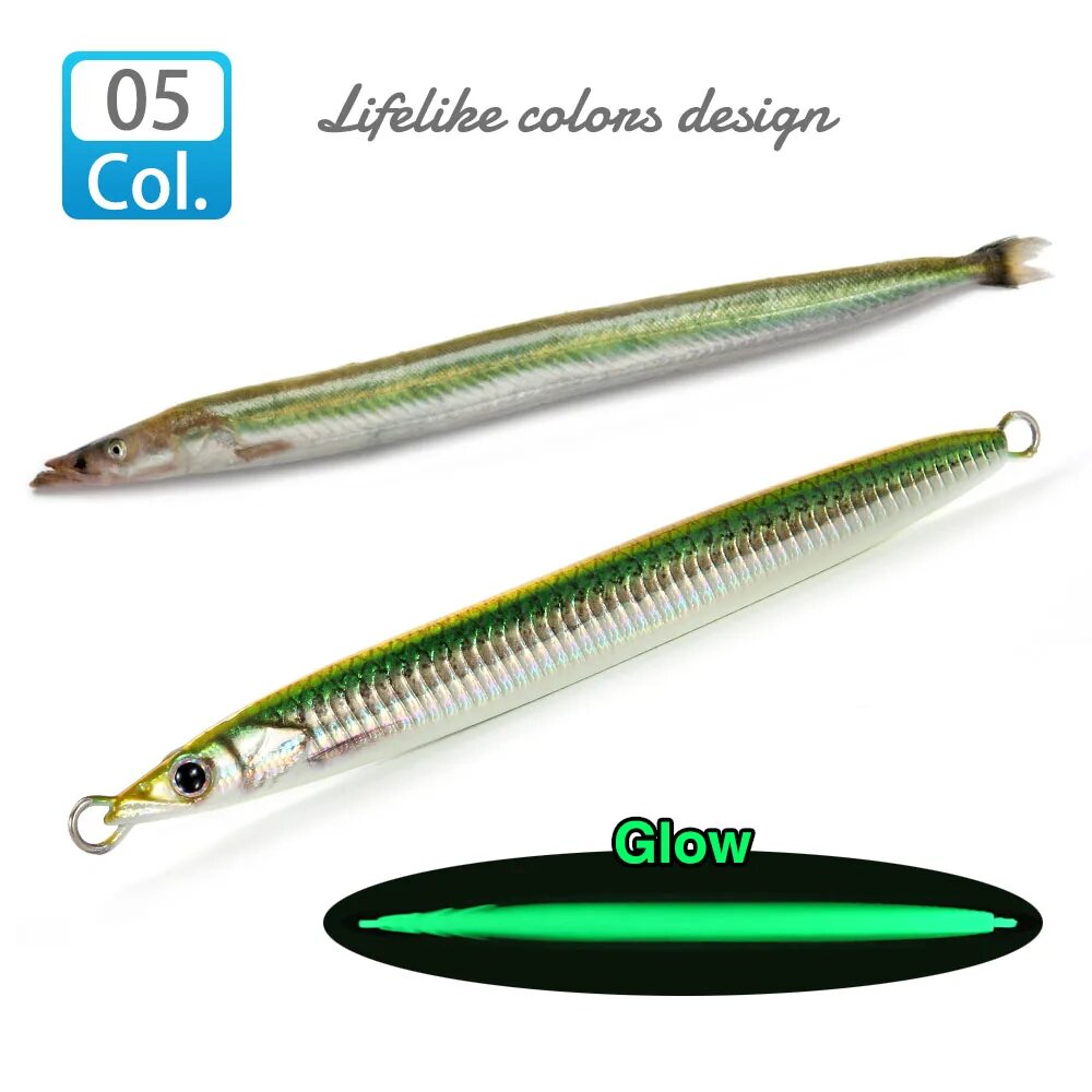 WEIHAI FSTK Sand Eel Jig 35г 60г 90г 120г блесна 15g, COLOR05