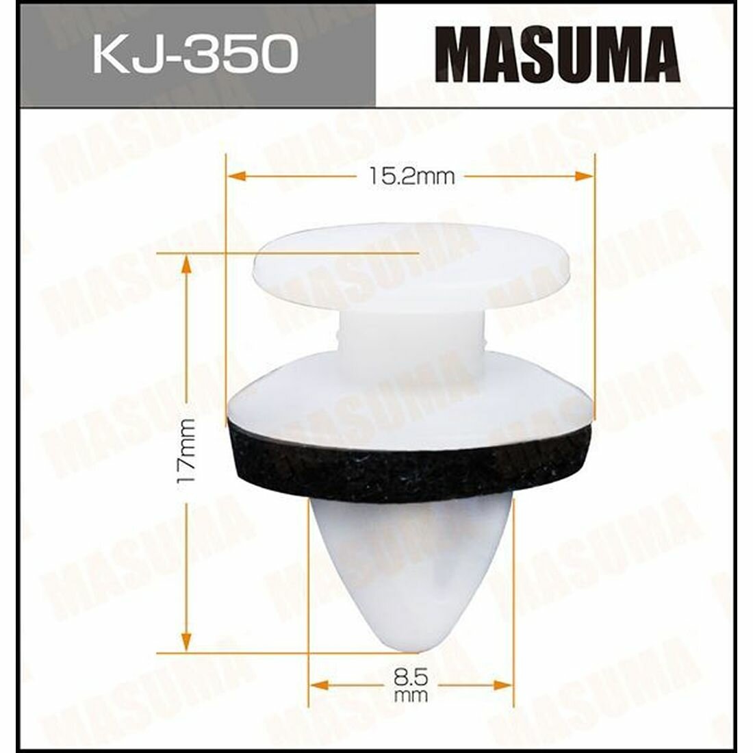 Клипса автомобильная (автокрепеж) для японских автомобилей Masuma KJ-350 50шт.