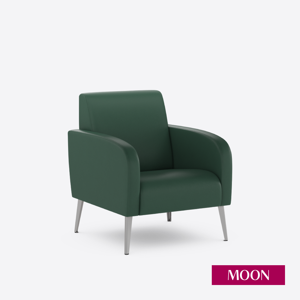 Кресло MOON 157 нераскладное, экокожа, цвет темно-зеленый, 76*84*91, эксклюзивная высокоэластичная пена (UniqFoam).