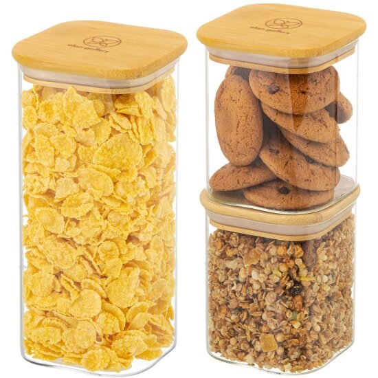 Набор банок для хранения Elan Gallery Crystal glass 3 шт