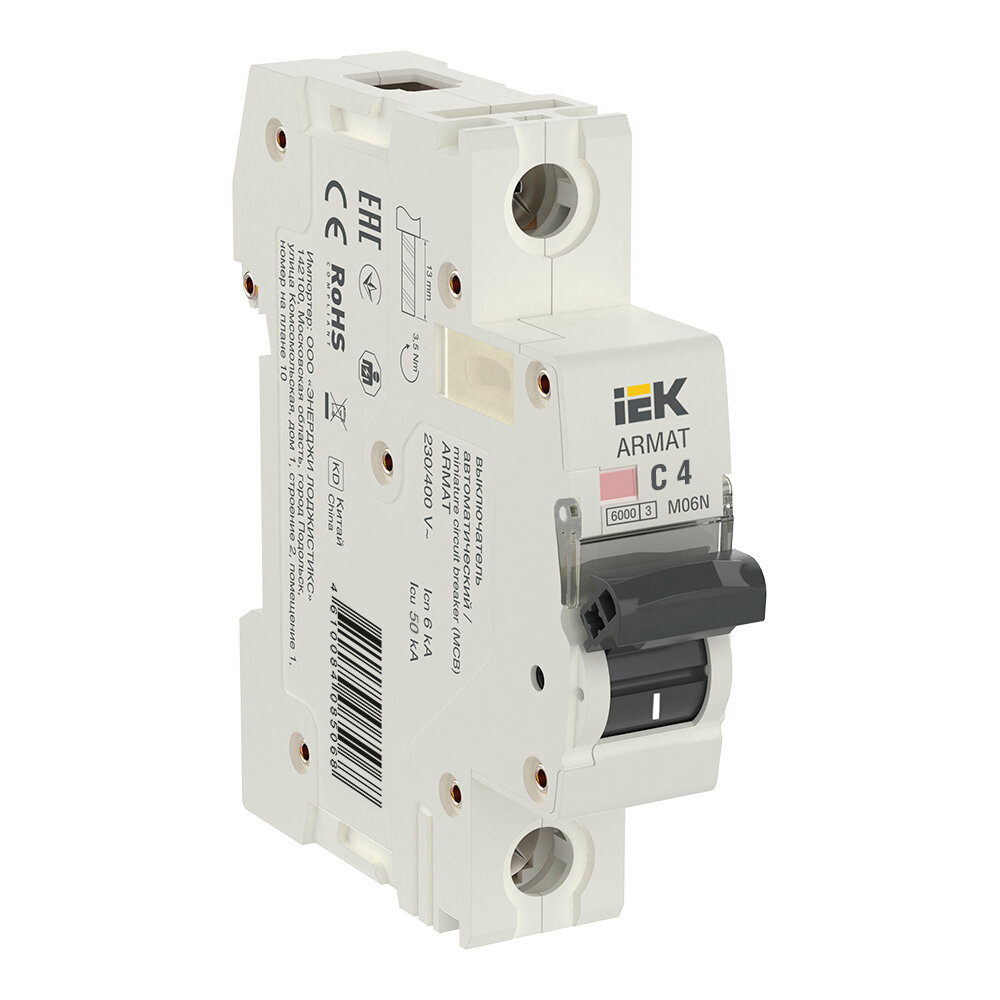 IEK ARMAT Автоматический выключатель M06N 1P C 4А, AR-M06N-1-C004