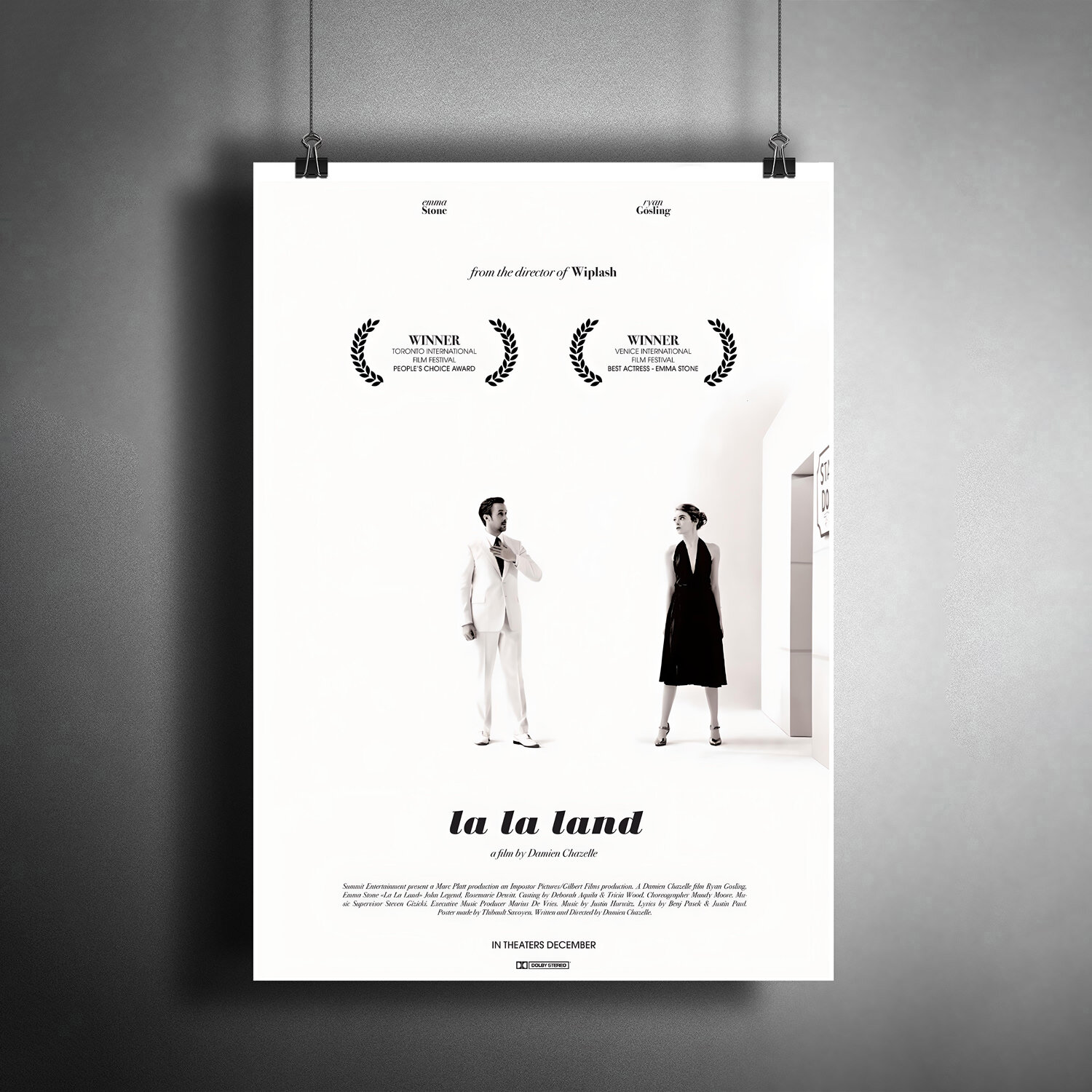 Постер плакат Ла-Ла Ленд, La La Land / 30 х 42 см Райан Гослинг, Эмма Стоун