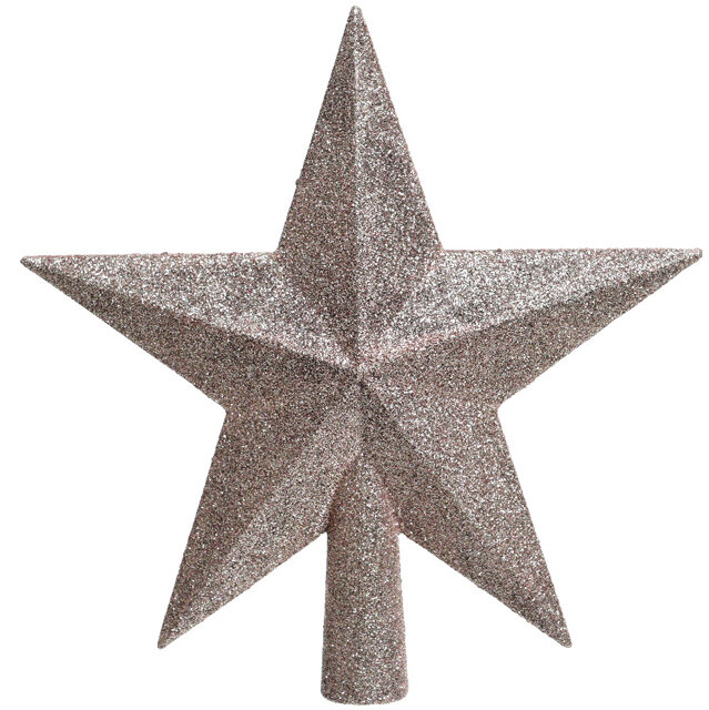 Верхушка Звезда 19 см розовый бутон, Kaemingk, 029549