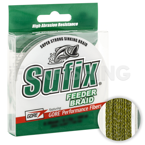 Плетёный шнур Sufix Feeder Braid Gore 100м. 0.12мм. OLIVE GREEN