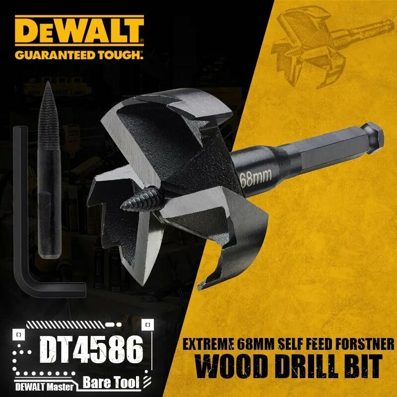 DEWALT DT4586 экстрем 68ММ Самоподающееся сверло Форстнера по дереву Аксессуары для инструментов