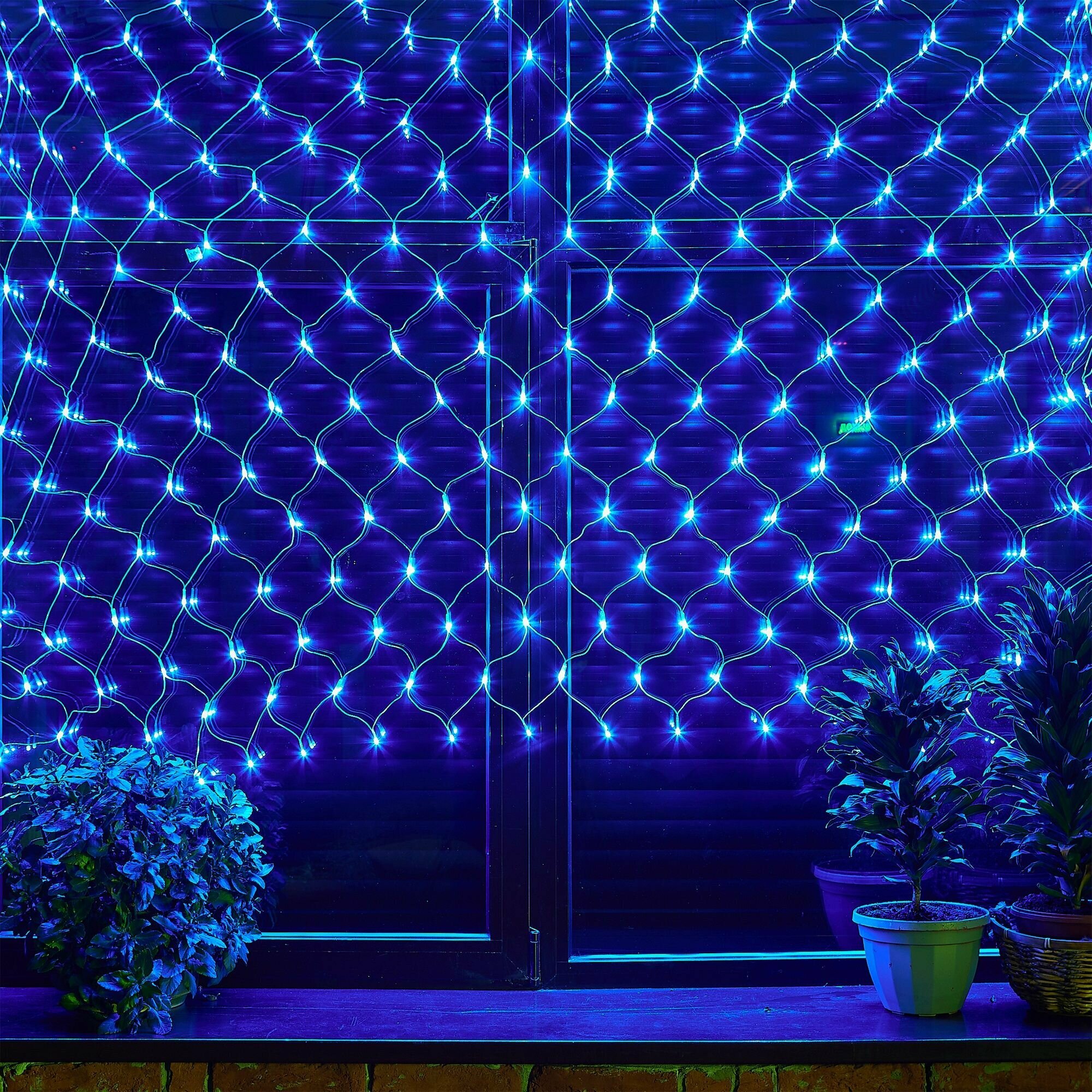 Гирлянда светодиодная сетка, 2.5х2 м, IP20, синий свет, Uniel