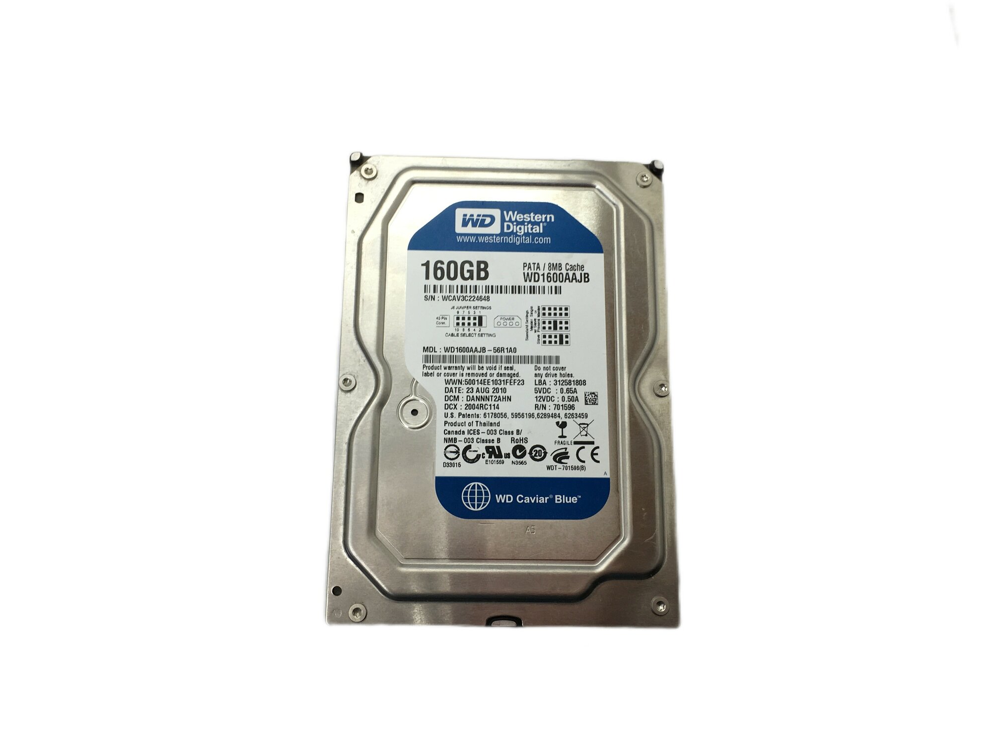 Жесткий диск 3,5" 160 Gb WD WD1600AAJB 7200 rpm IDE