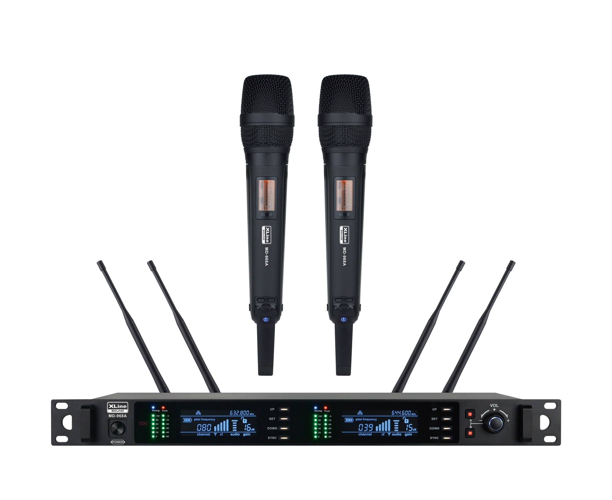 XLINE MD-968A(NEW) Радиосистема двухканальная c двумя ручными передатчиками