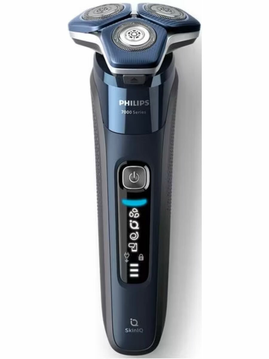 Электробритва роторная Philips S7885/50, для сухого и влажного бритья, черная/синяя